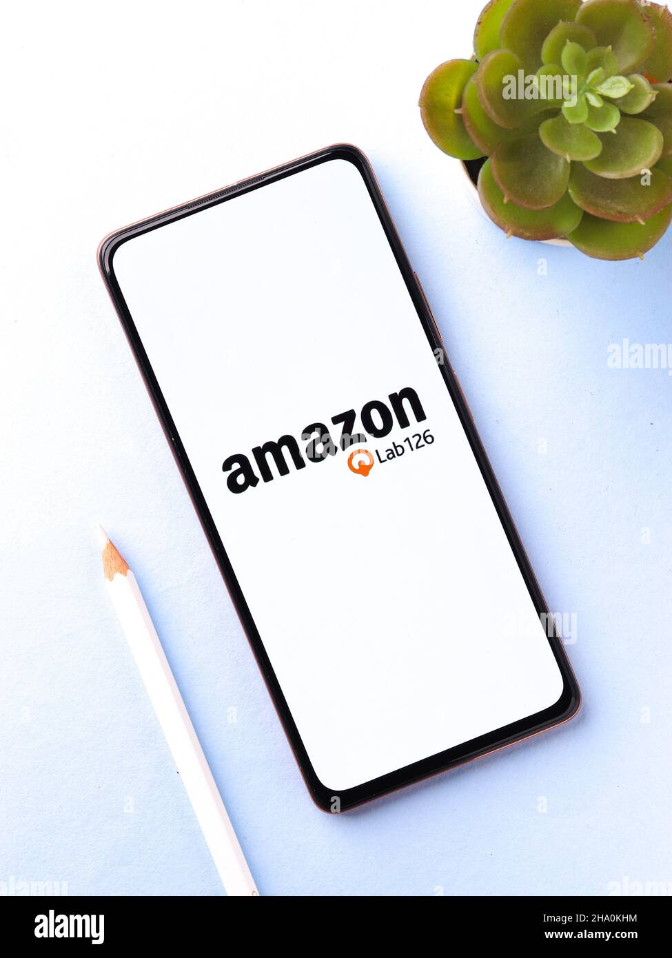 West Bangal, India - December 05, 2021 : Amazon Lab126 logo on phone ...