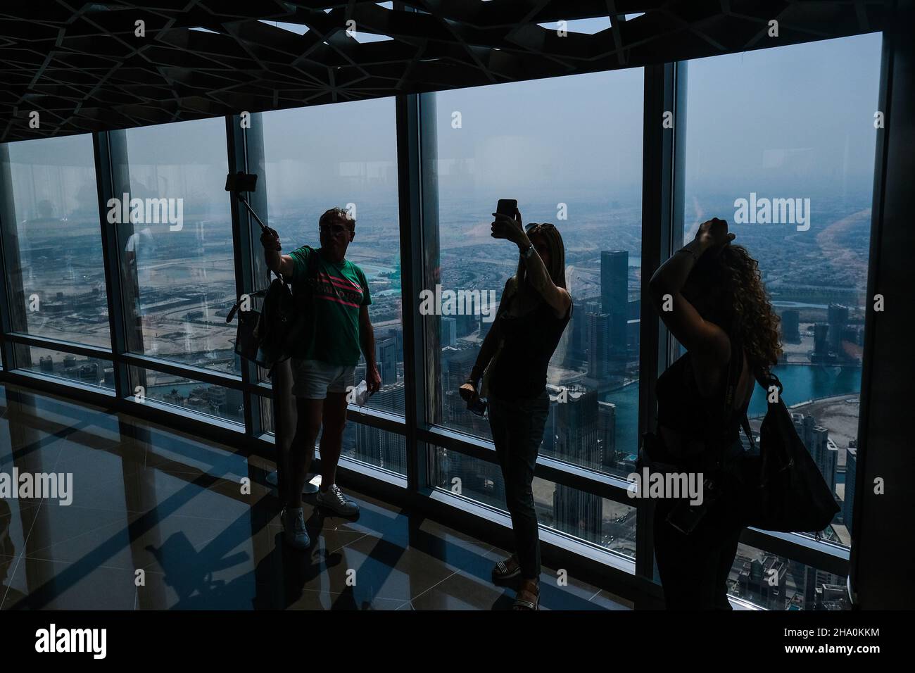 Visitors seen enjoying and taking selfies and pictures inside Burj ...