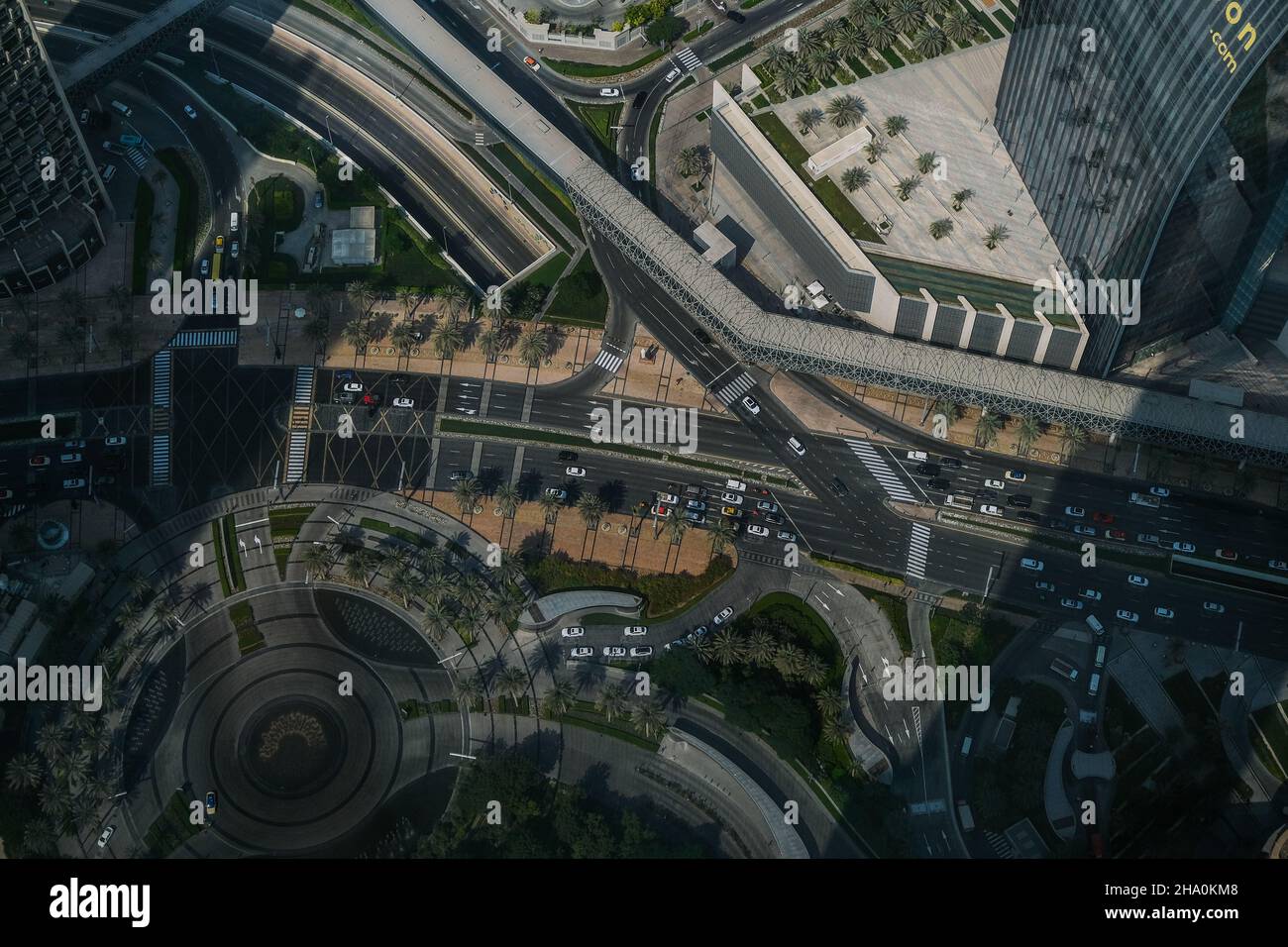 A view from Burj Khalifa towards residential and commercial skyscrapers ...