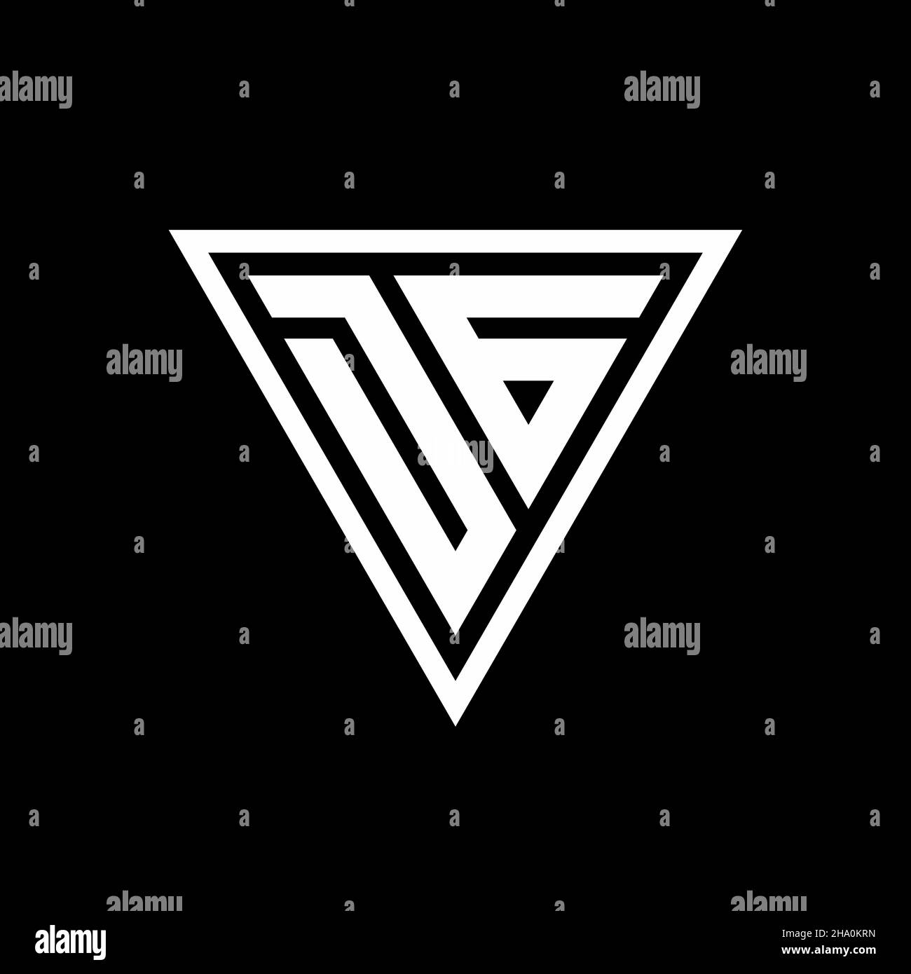 DG Logo monogram with tirangle shape isolated on black background ...