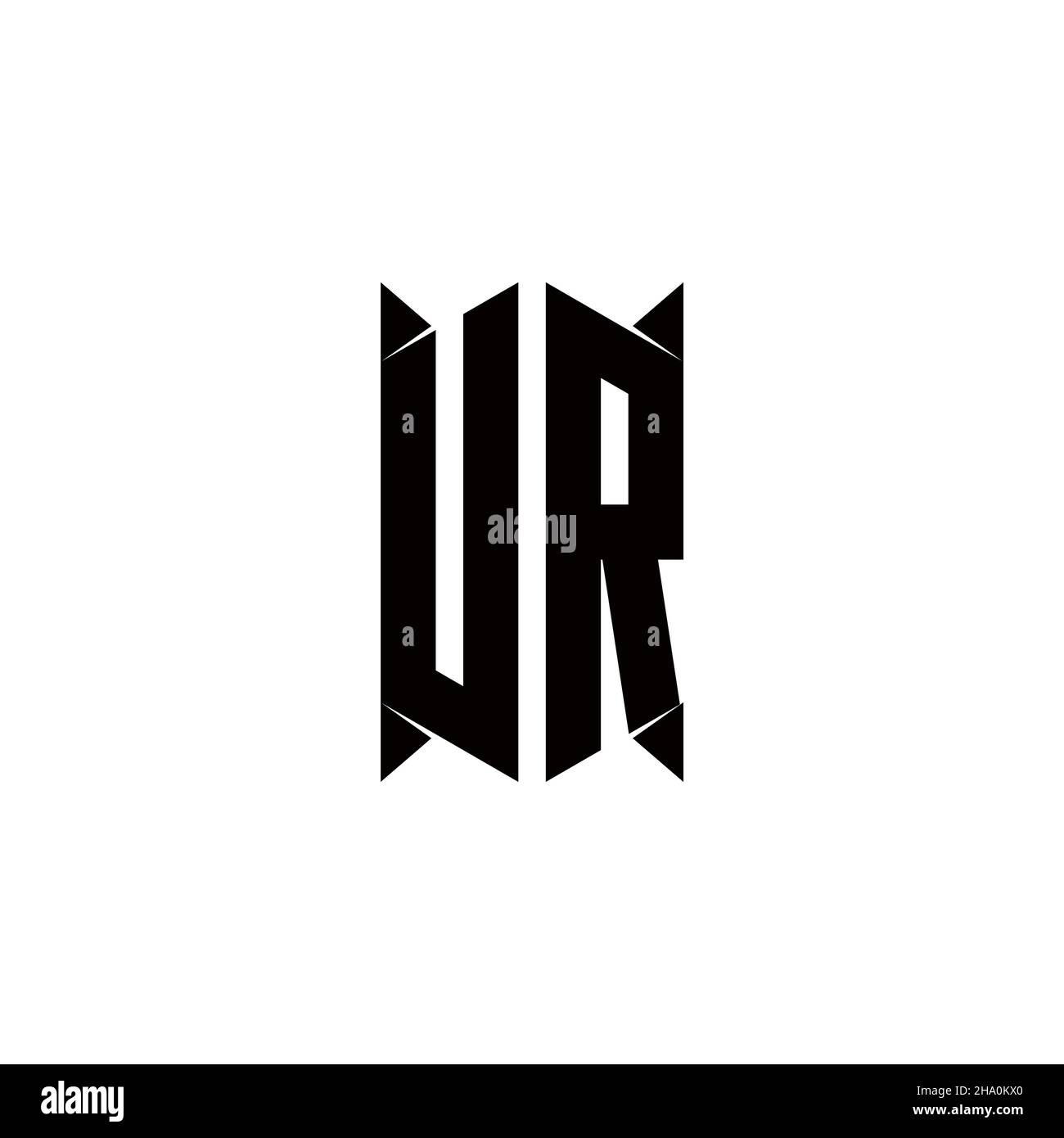 UR Logo monogram with shield shape designs template vector icon modern ...