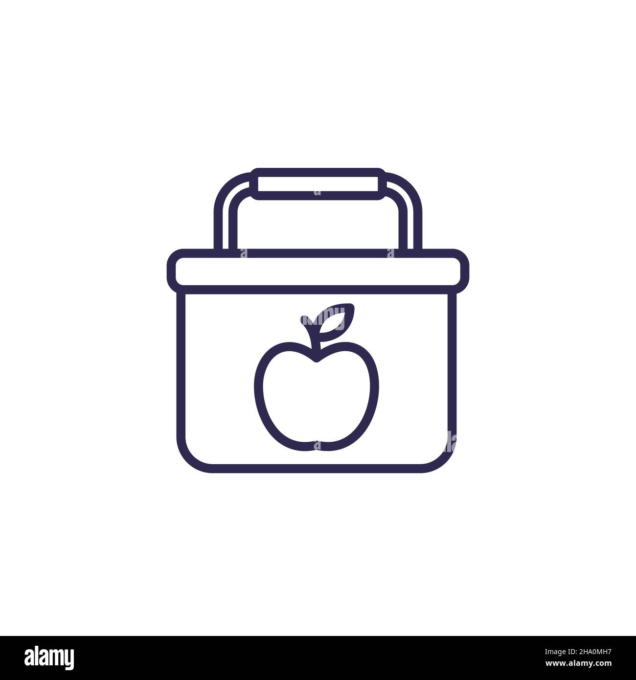 lunch box line icon on white, vector Stock Vector Image & Art - Alamy