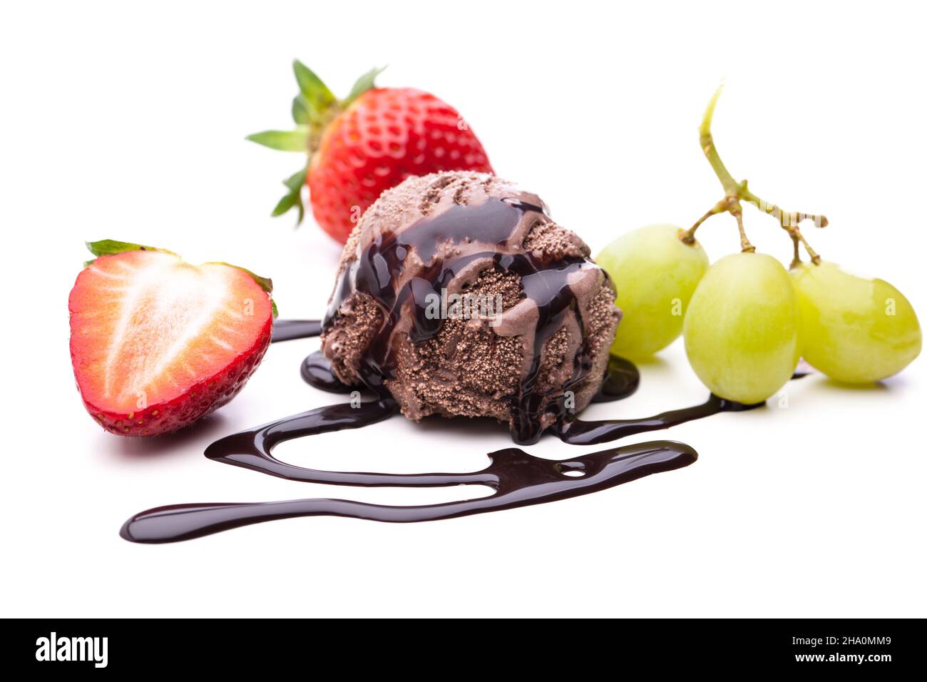 Chocolate, grape, grapes, strawberries, ice cream, red, green, ice ...