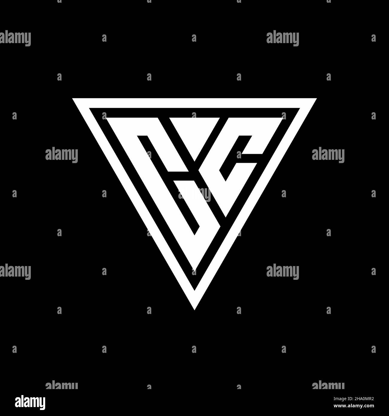 CC Logo monogram with tirangle shape isolated on black background ...