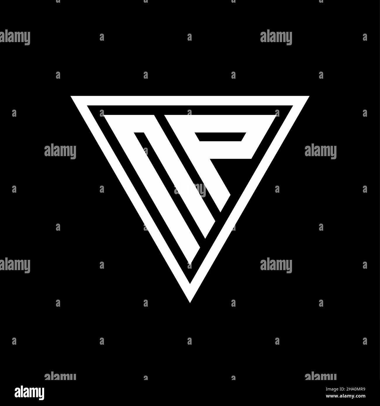 NP Logo monogram with tirangle shape isolated on black background ...