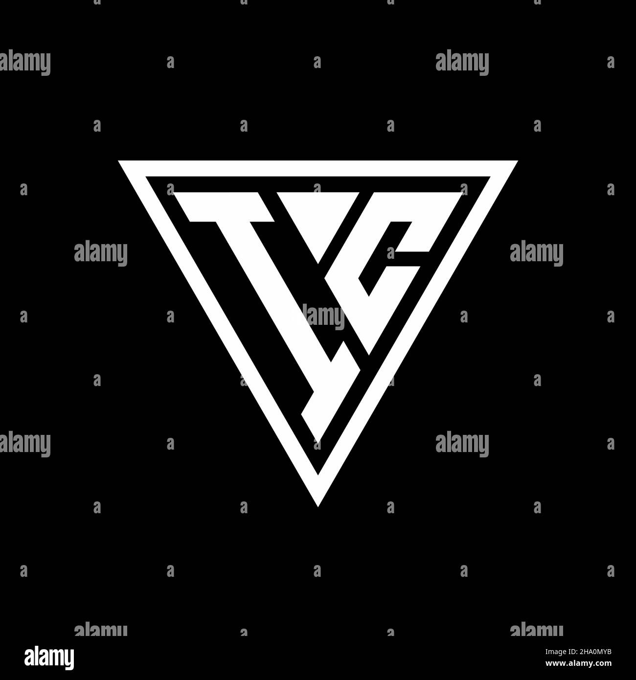 IC Logo monogram with tirangle shape isolated on black background ...