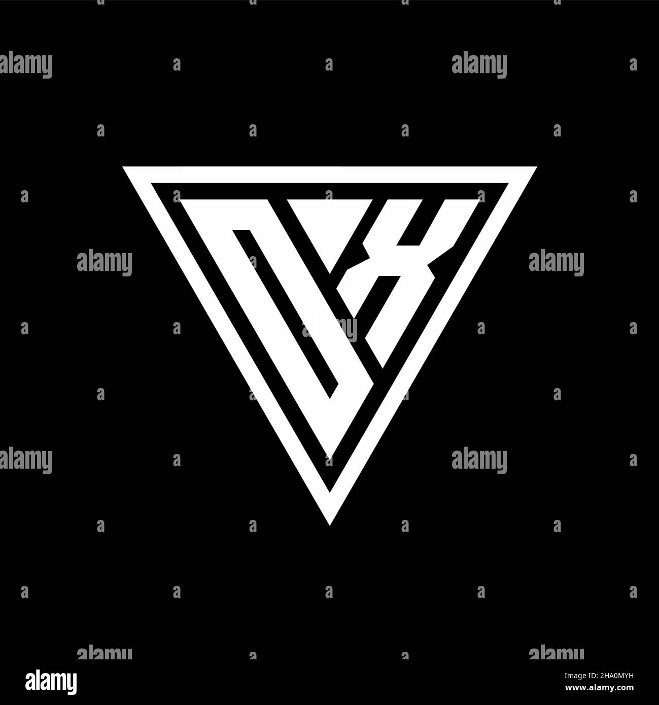 OX Logo monogram with tirangle shape isolated on black background ...