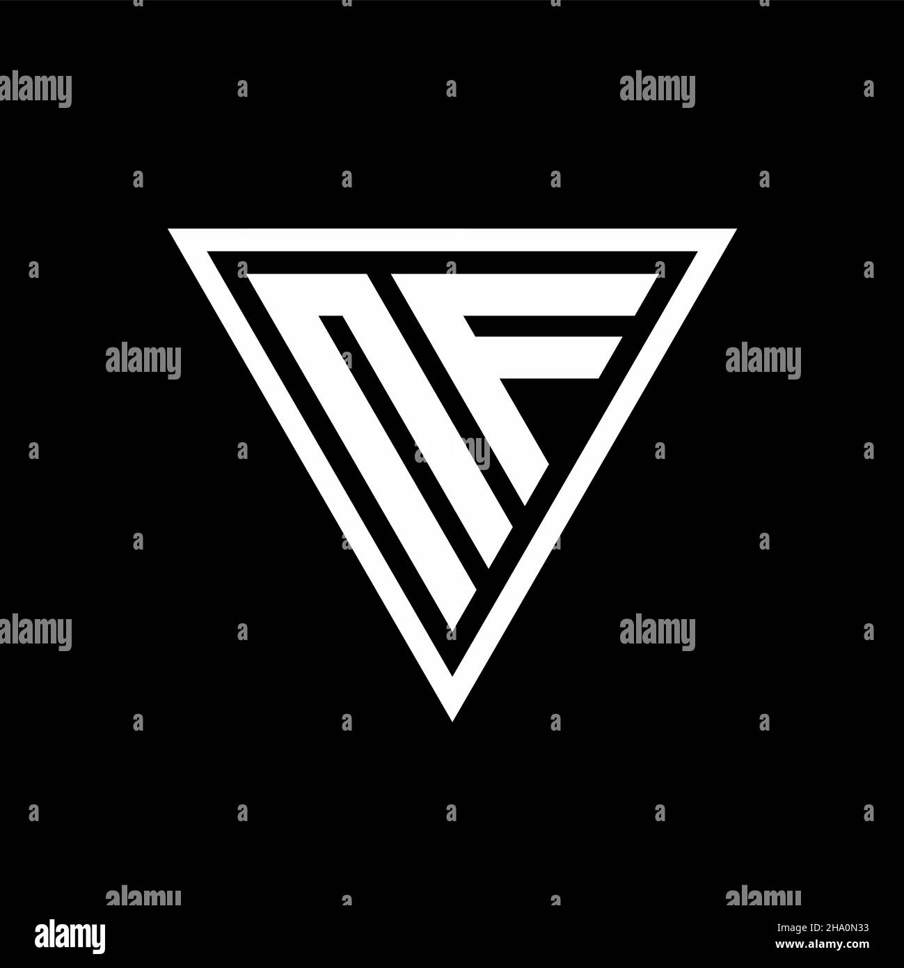 NF Logo monogram with tirangle shape isolated on black background ...