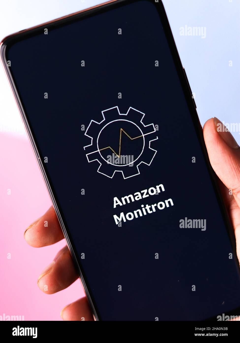 West Bangal, India - December 05, 2021 : Amazon Monitron logo on phone ...