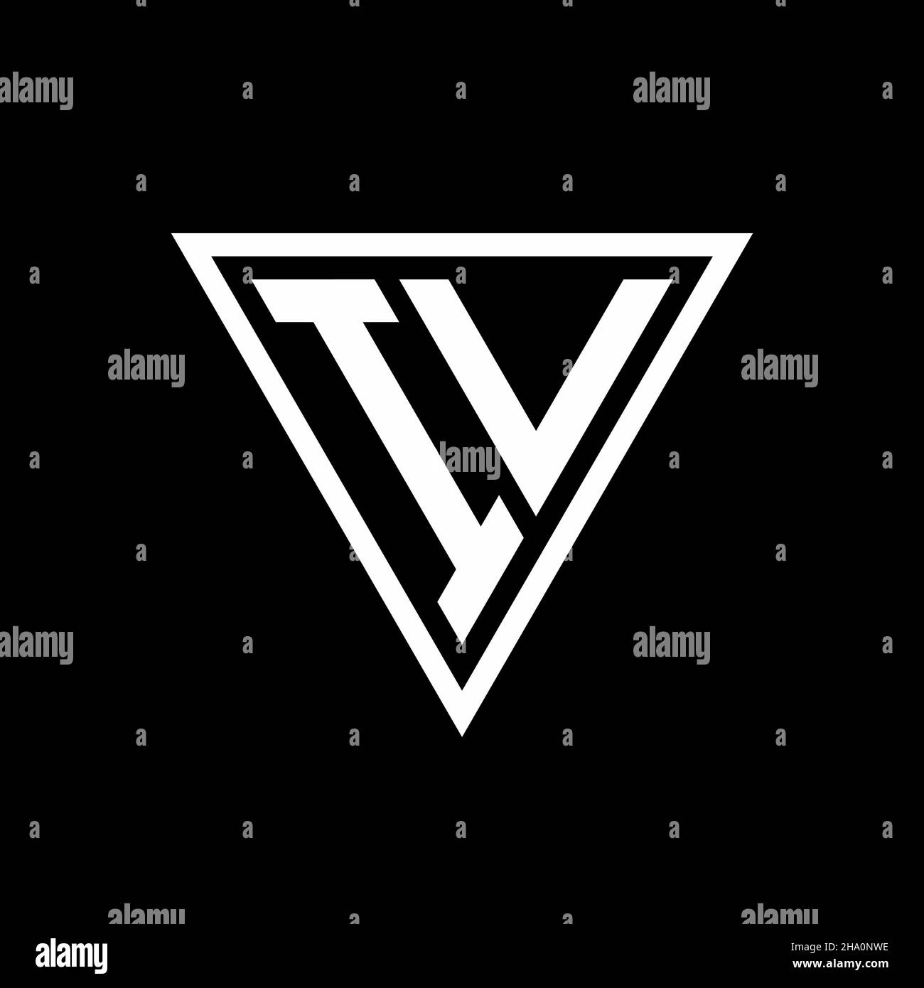 IV Logo monogram with tirangle shape isolated on black background ...