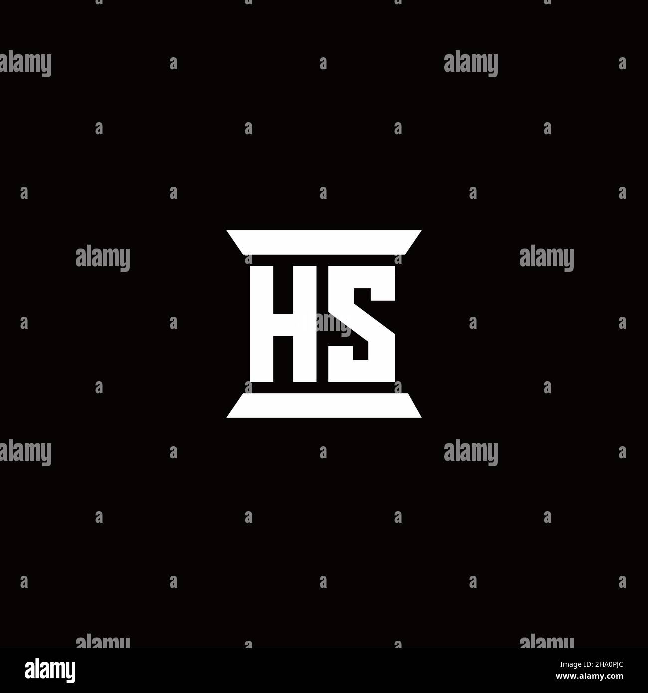 HS logo initial letter monogram with pillar shape design template ...