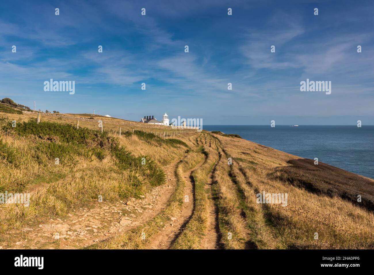 Anvil Point lighthouse in Durlston Country Park near Swanage, Dorset ...