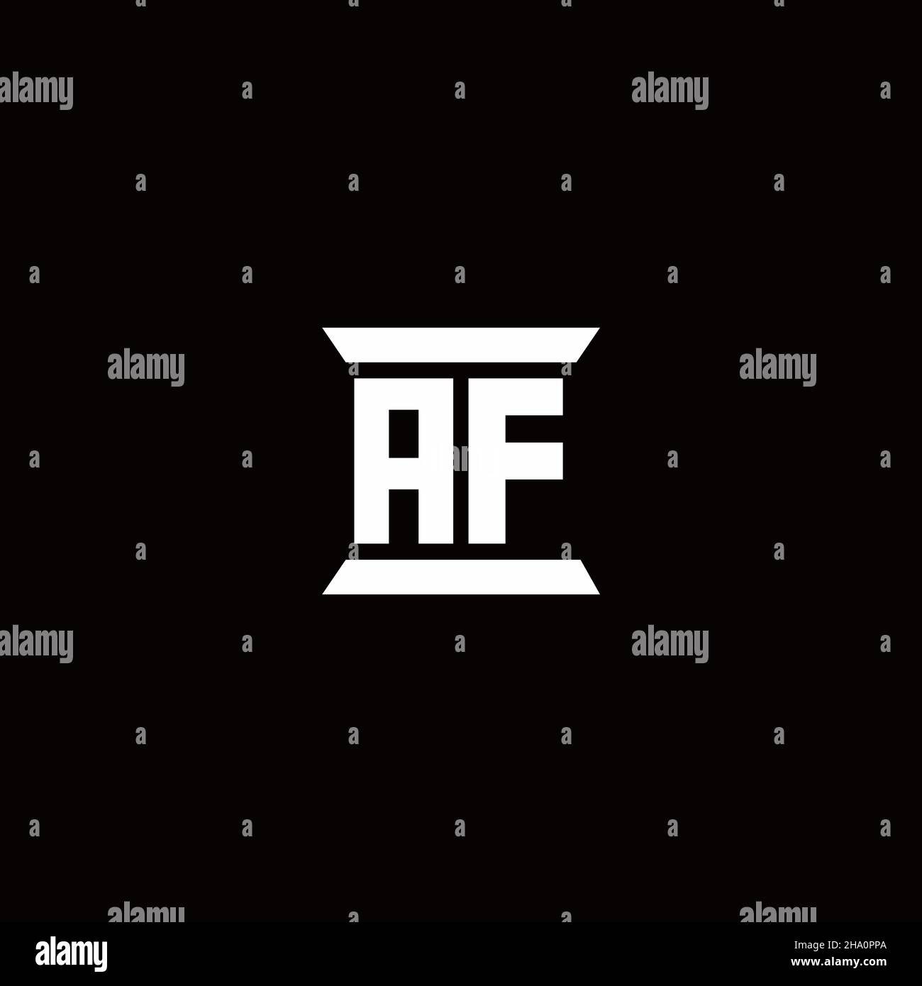 AF logo initial letter monogram with pillar shape design template ...