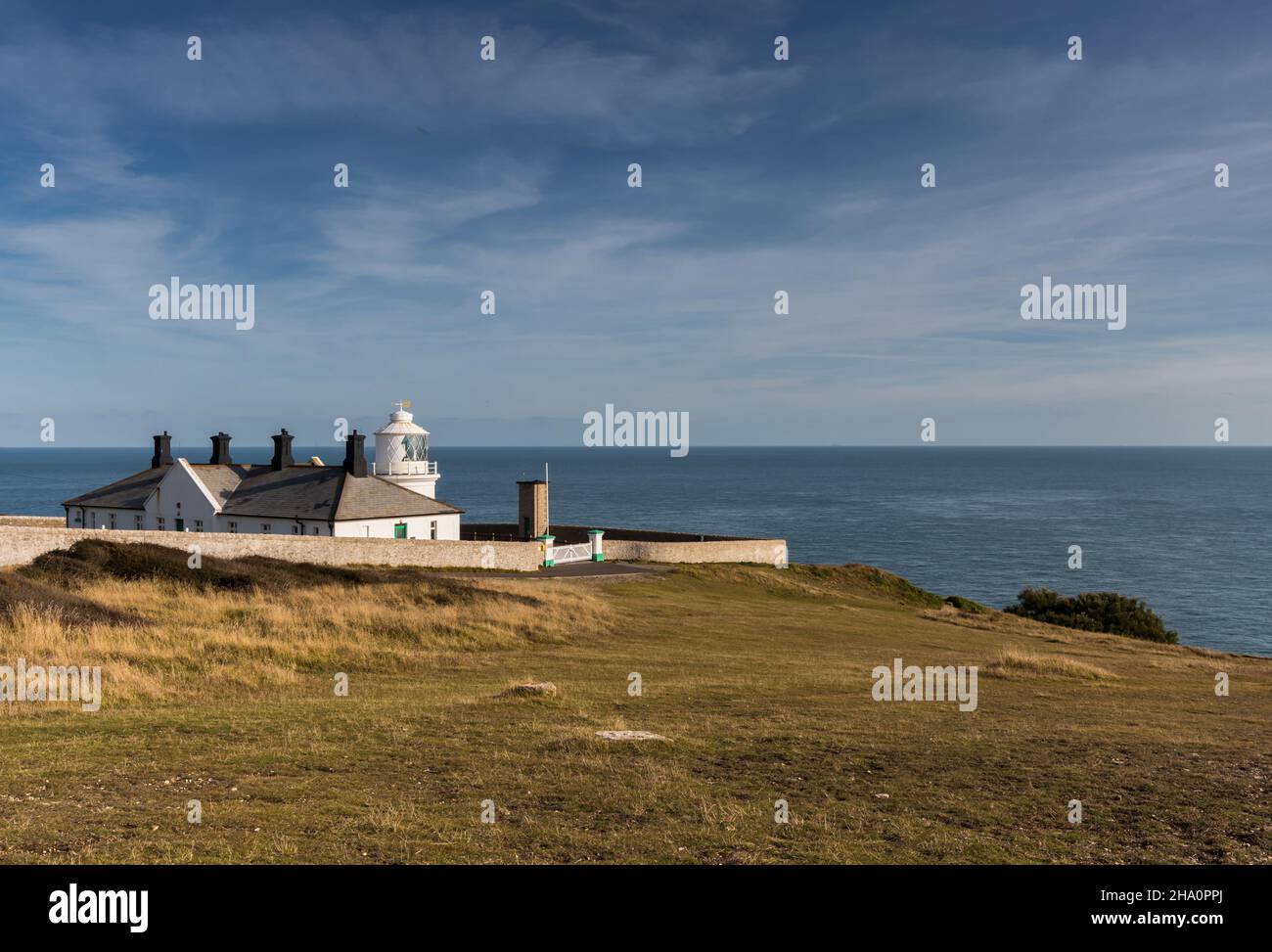 Anvil Point lighthouse in Durlston Country Park near Swanage, Dorset ...