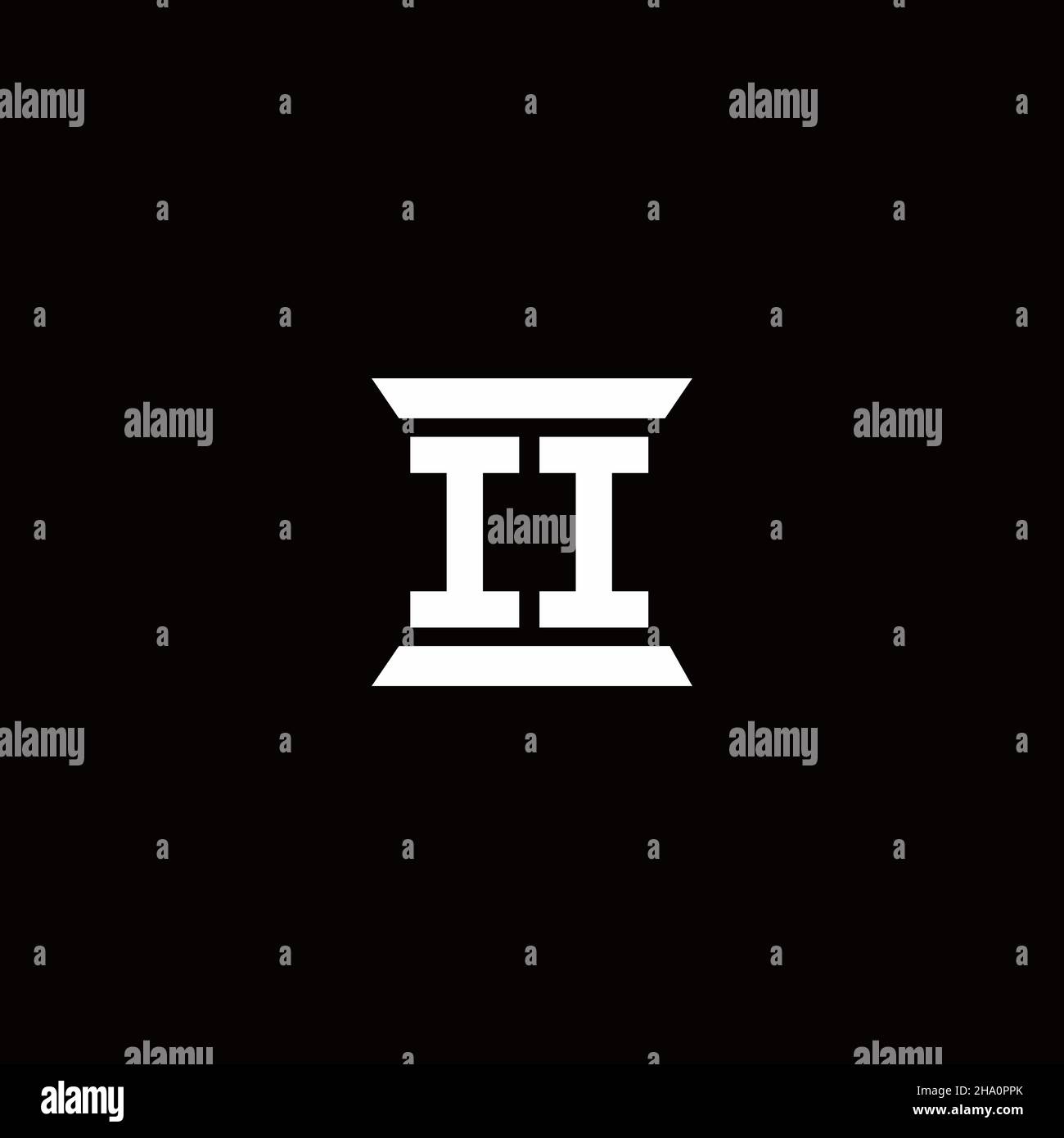II logo initial letter monogram with pillar shape design template ...
