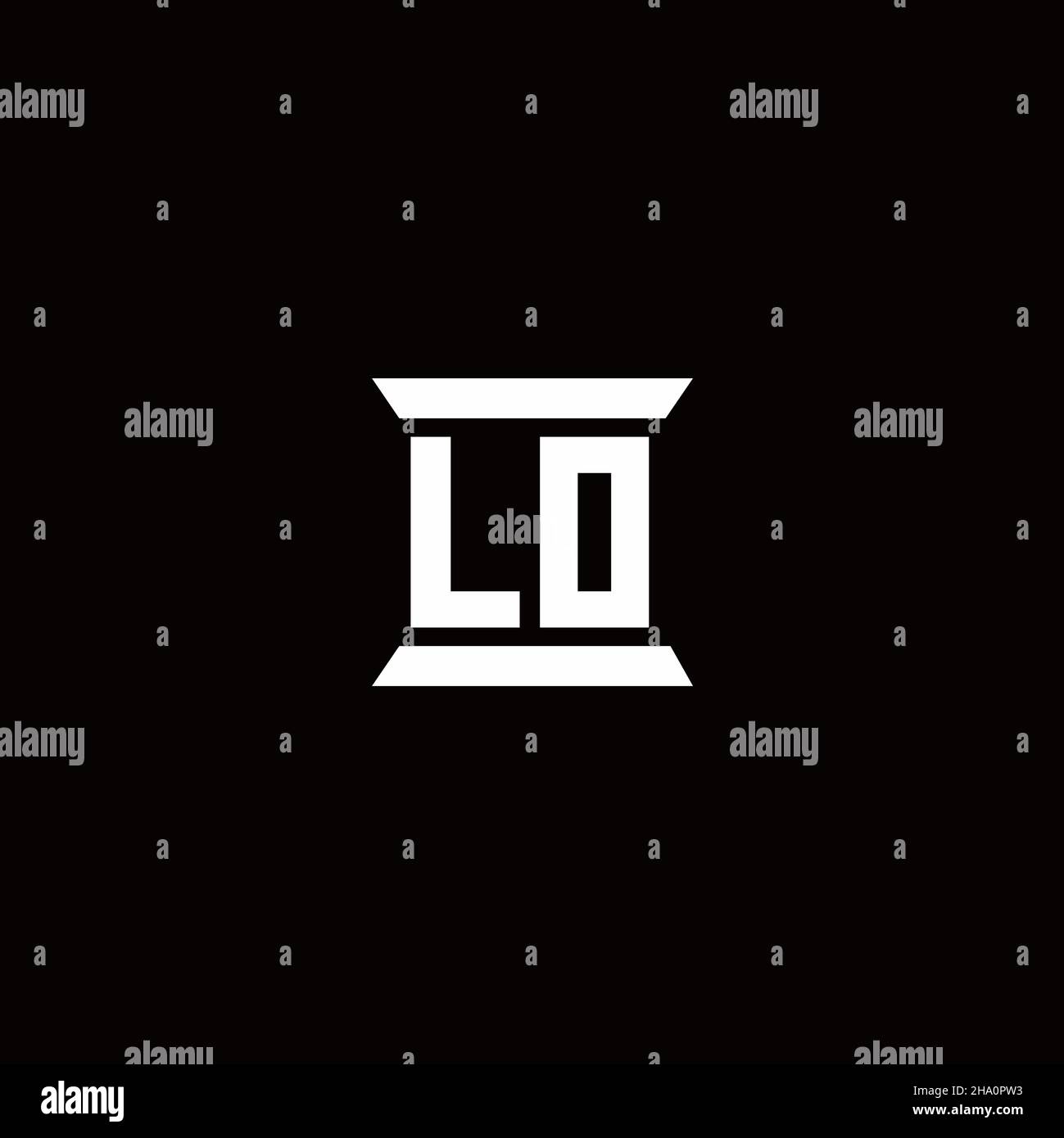 LO logo initial letter monogram with pillar shape design template ... LO logo initial letter monogram with pillar shape design template ...