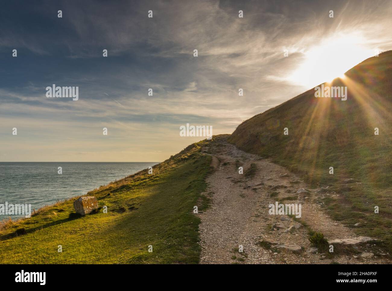 Anvil Point lighthouse in Durlston Country Park near Swanage, Dorset ...