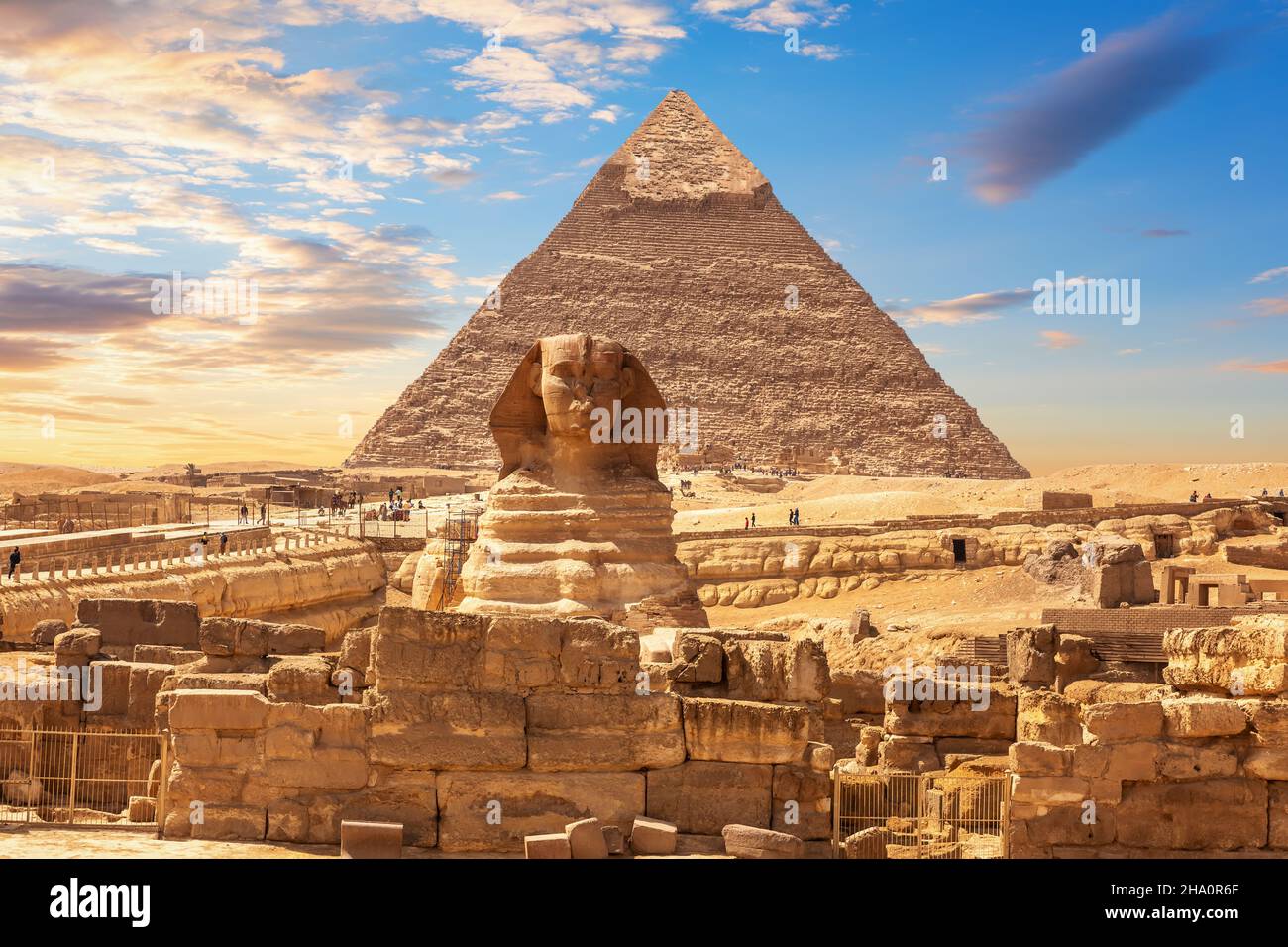 The Great Sphinx and the Khafre Pyramid, Egypt, Giza Stock Photo - Alamy