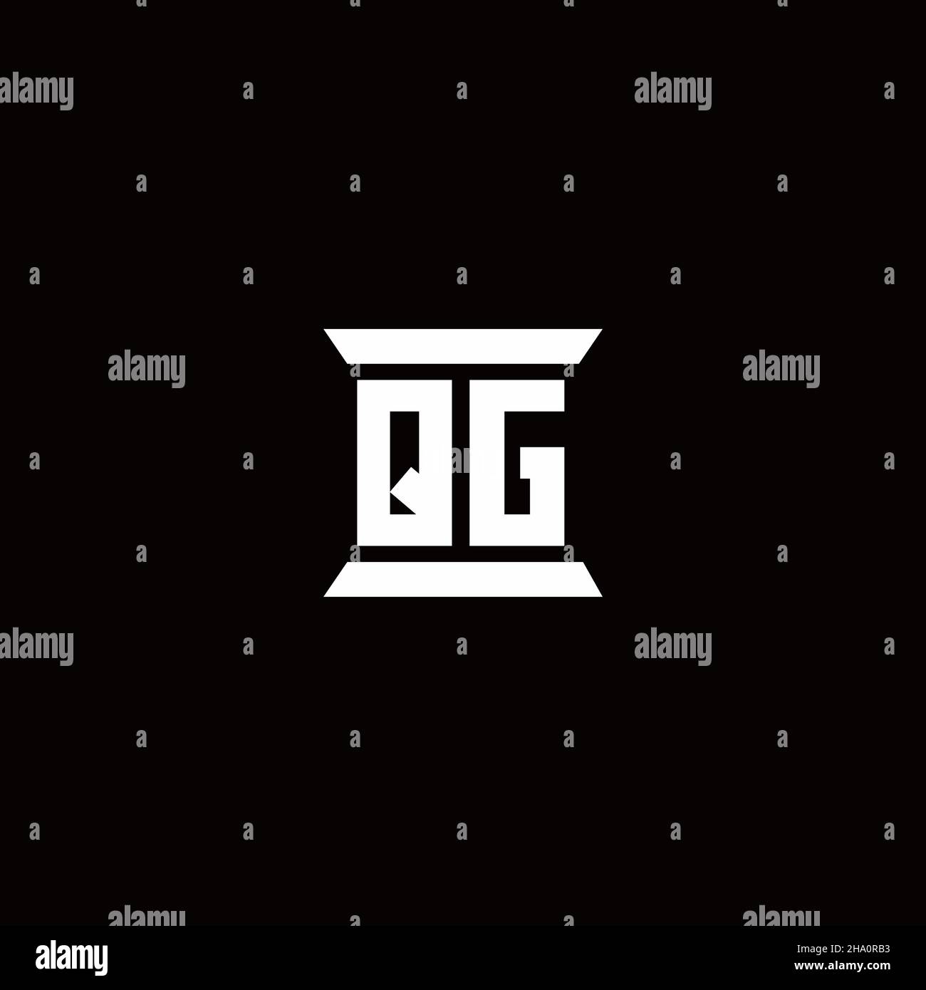QG logo initial letter monogram with pillar shape design template ...