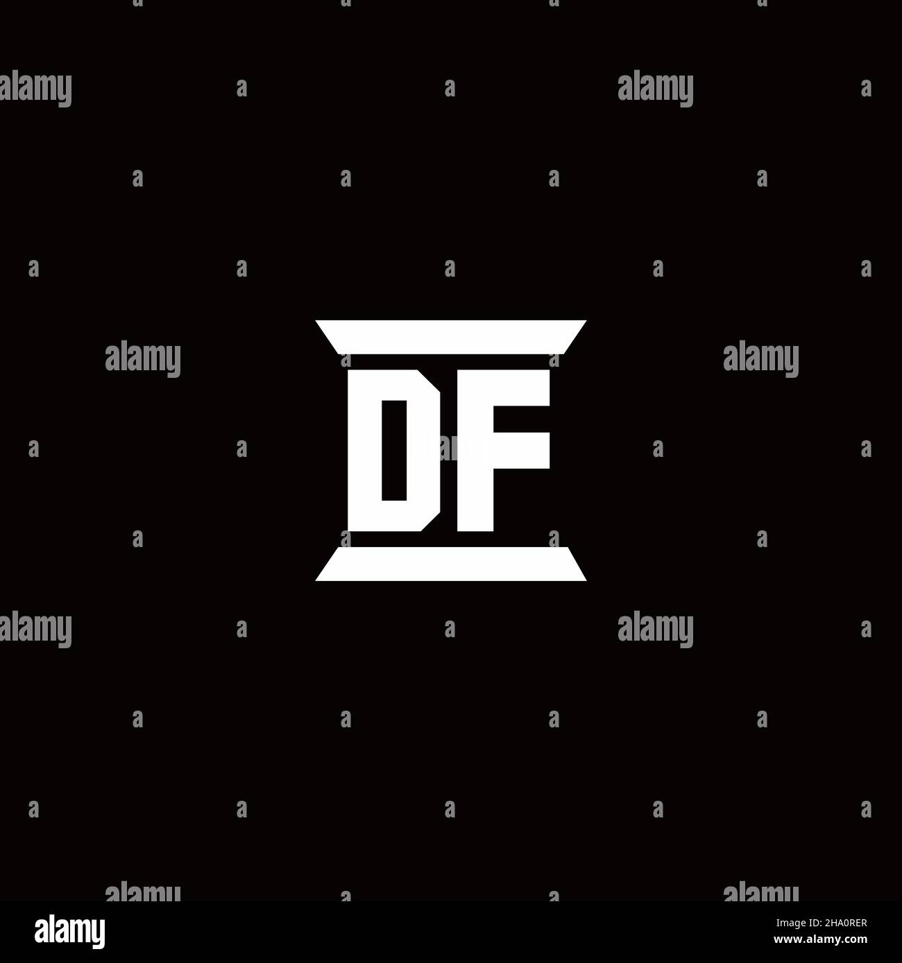 DF logo initial letter monogram with pillar shape design template ...