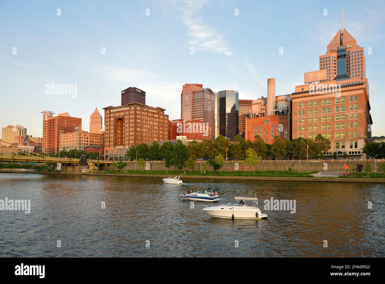 Boating on the Allegheny River. Pittsburgh, Pennsylvania Stock Photo ...