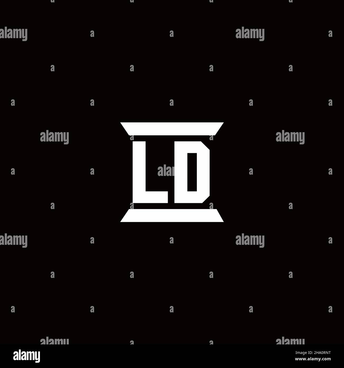LD logo initial letter monogram with pillar shape design template ...