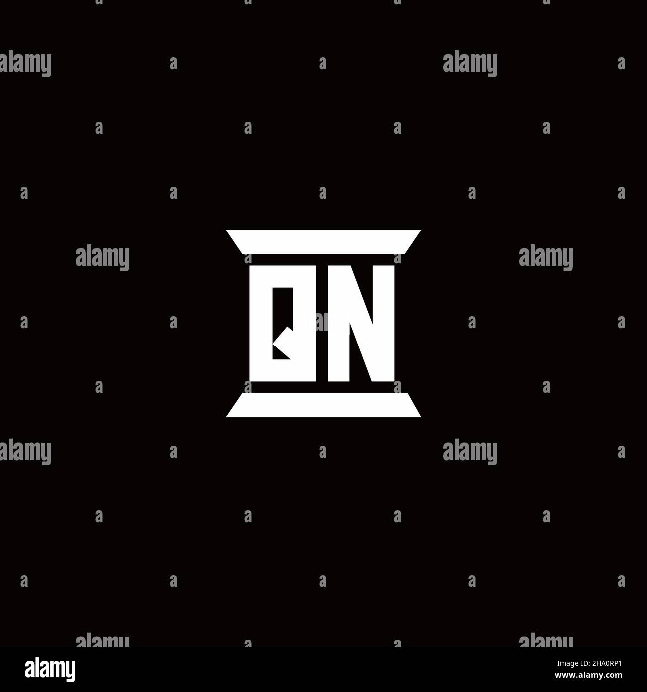 QN logo initial letter monogram with pillar shape design template ...
