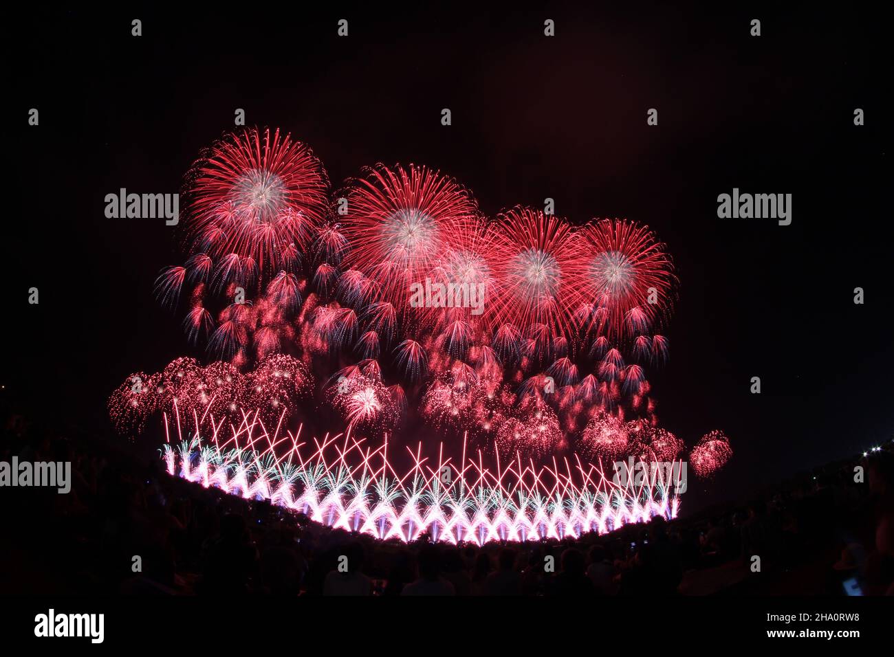 Akagawa Fireworks Festival in Japan Stock Photo - Alamy