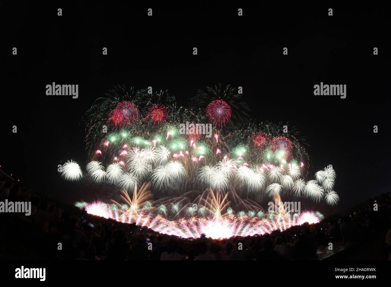 Akagawa Fireworks Festival in Japan Stock Photo - Alamy