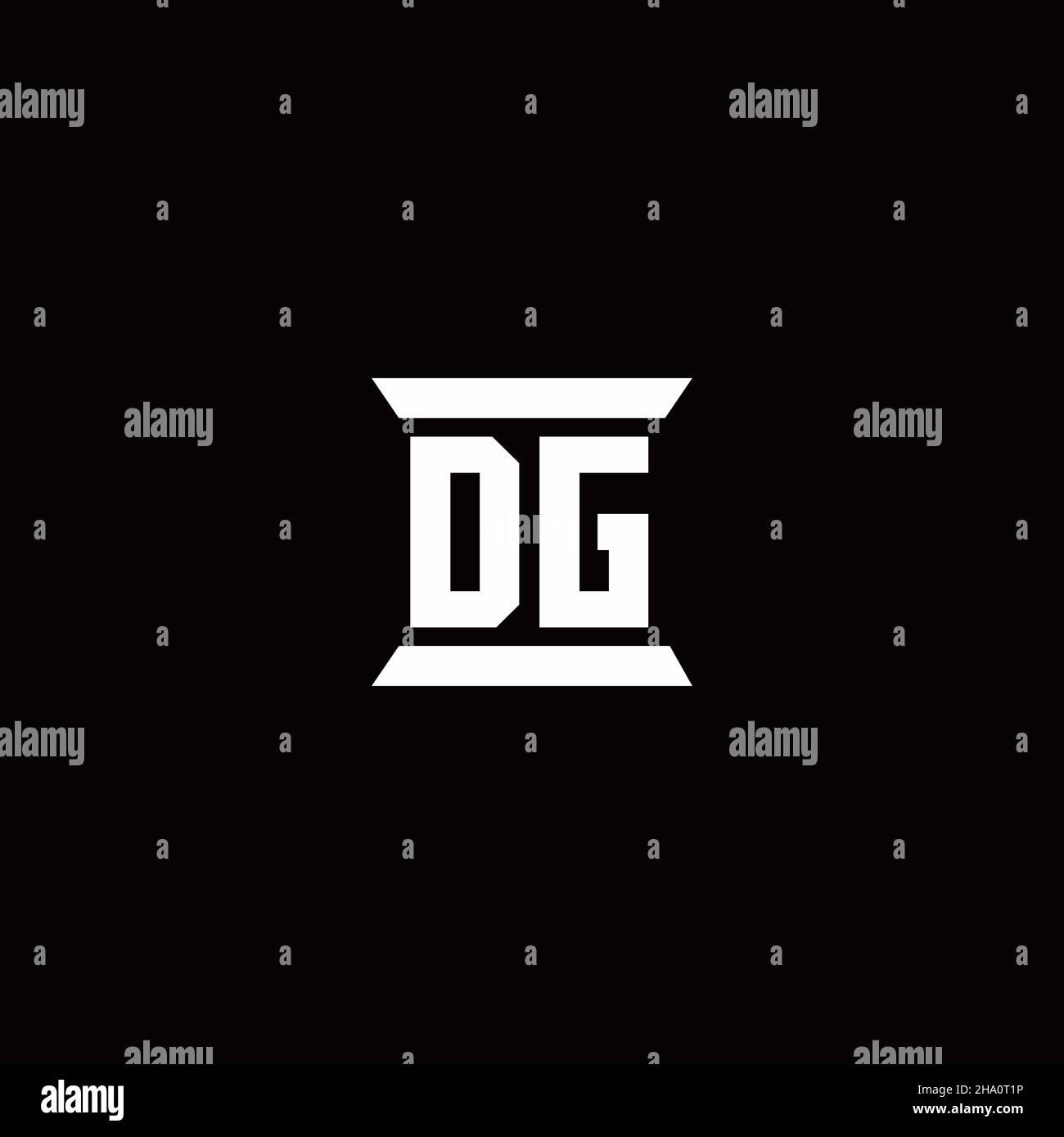DG logo initial letter monogram with pillar shape design template ...