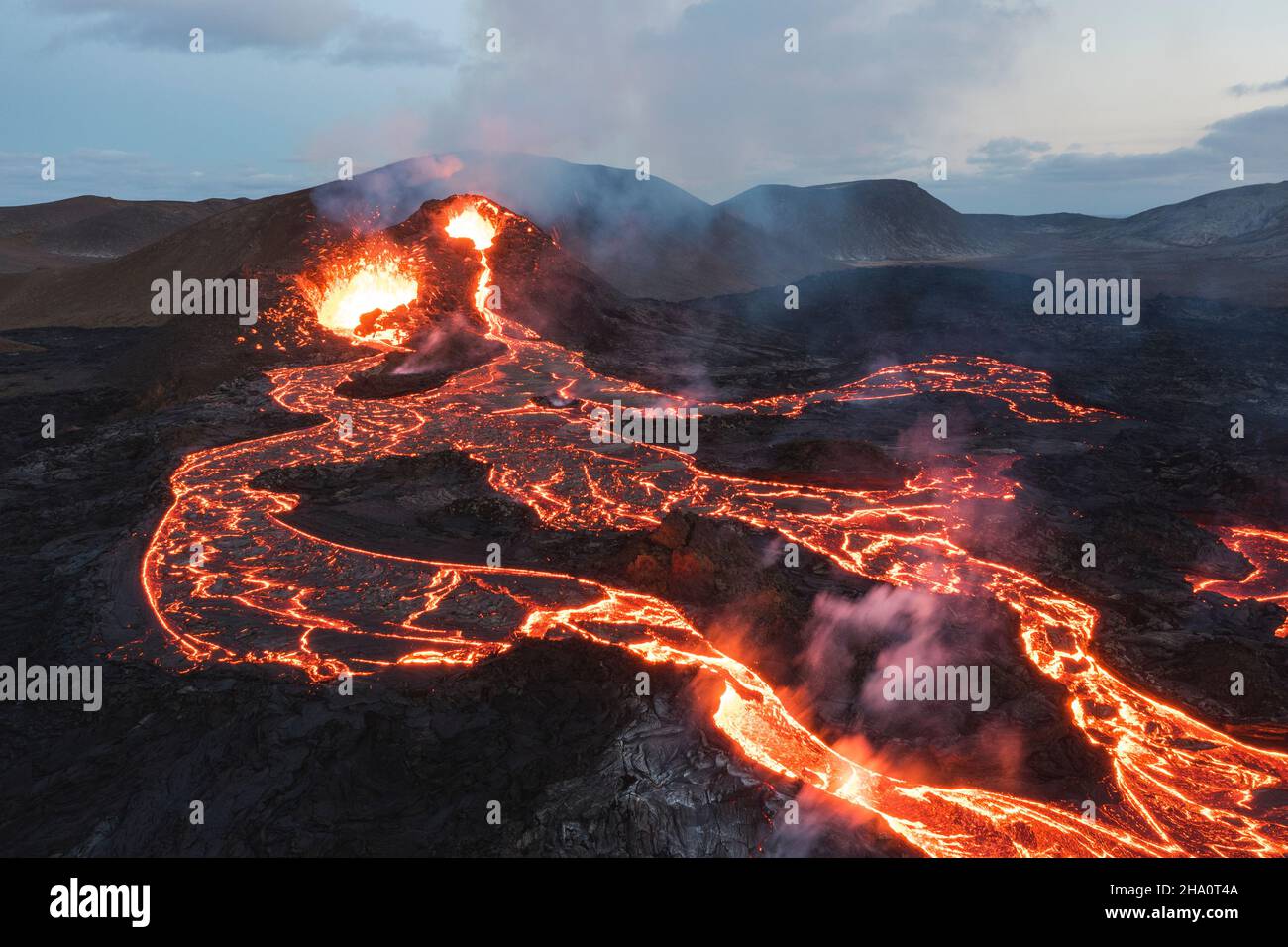 Lava flowing eruption site in hi-res stock photography and images - Alamy