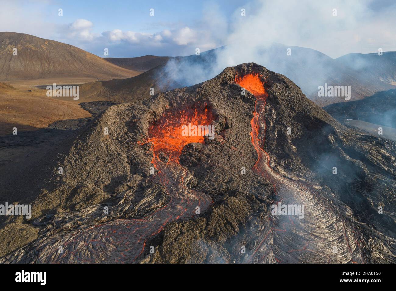 Lava flowing eruption site in hi-res stock photography and images - Alamy