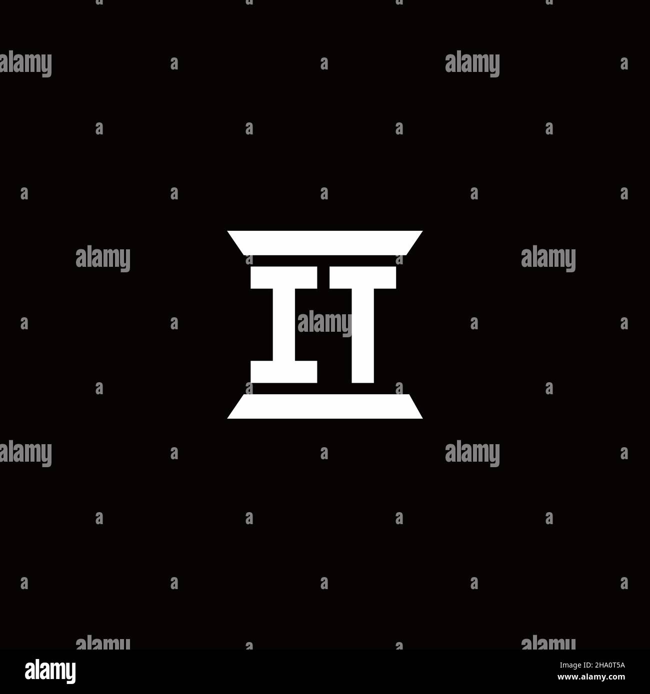 IT logo initial letter monogram with pillar shape design template ...