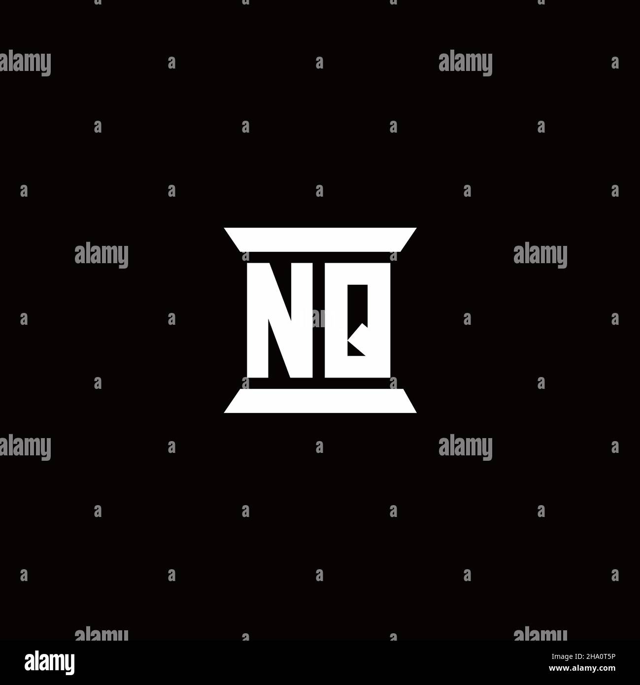 NQ logo initial letter monogram with pillar shape design template ...