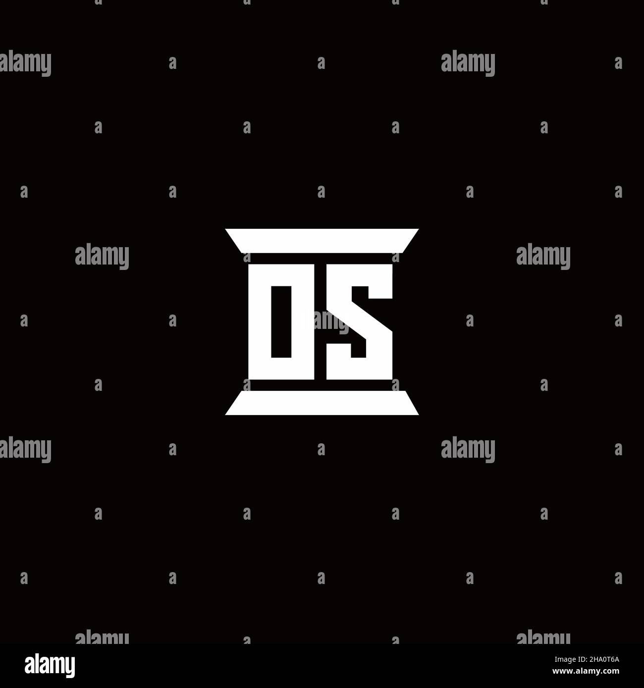 OS logo initial letter monogram with pillar shape design template ...