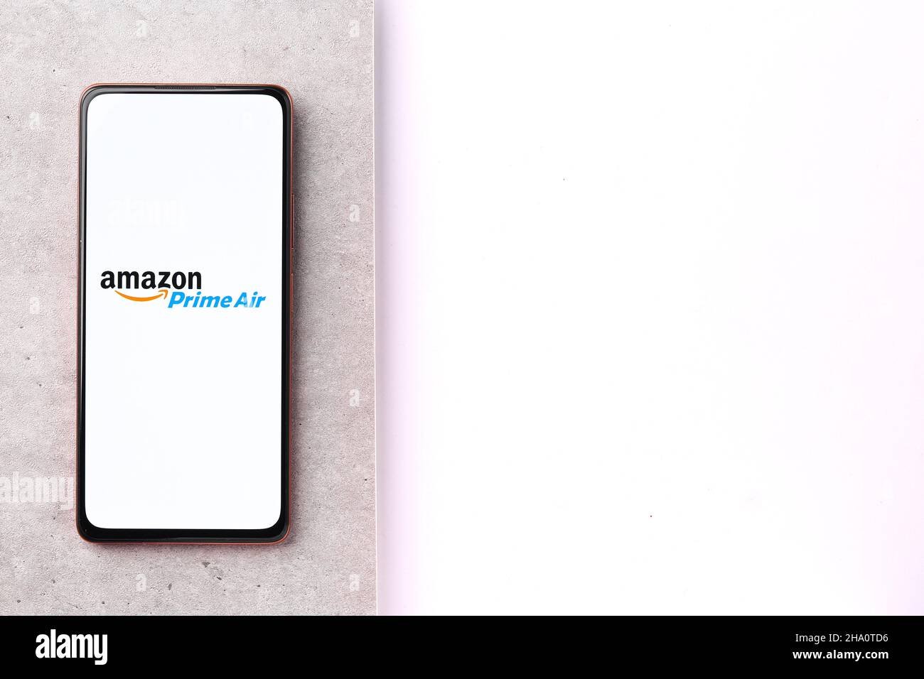 West Bangal, India - December 05, 2021 : Amazon Prime Air logo on phone ...