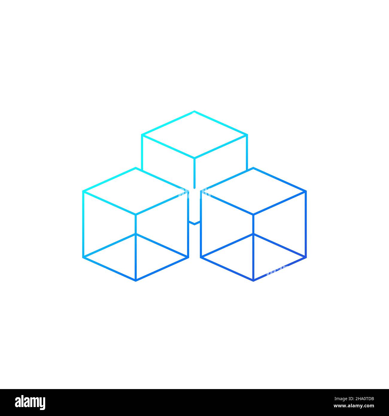 3d cube line icon on white, vector Stock Vector Image & Art - Alamy