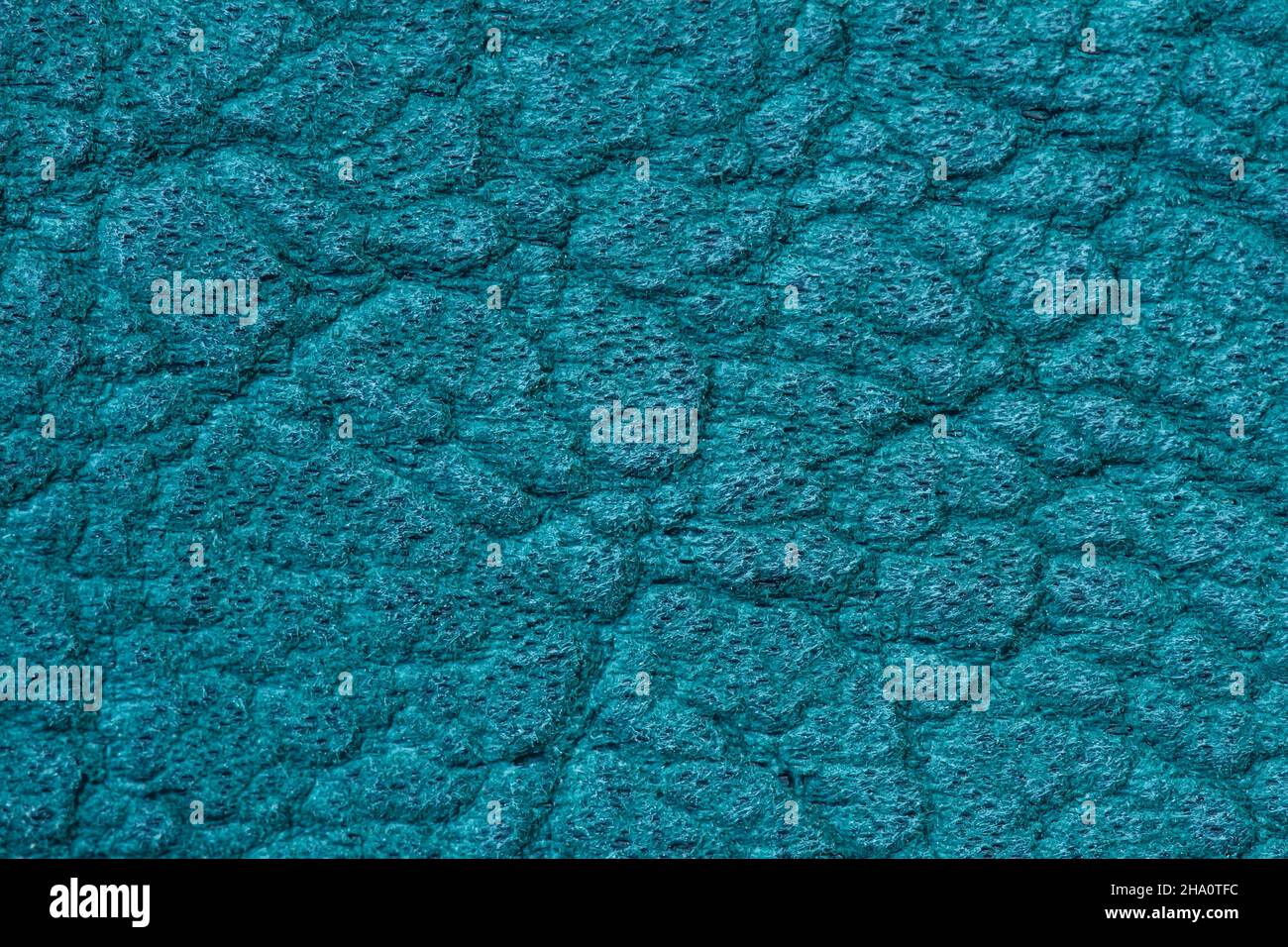 Genuine leather texture, dark turquoise color, grooved structure ...