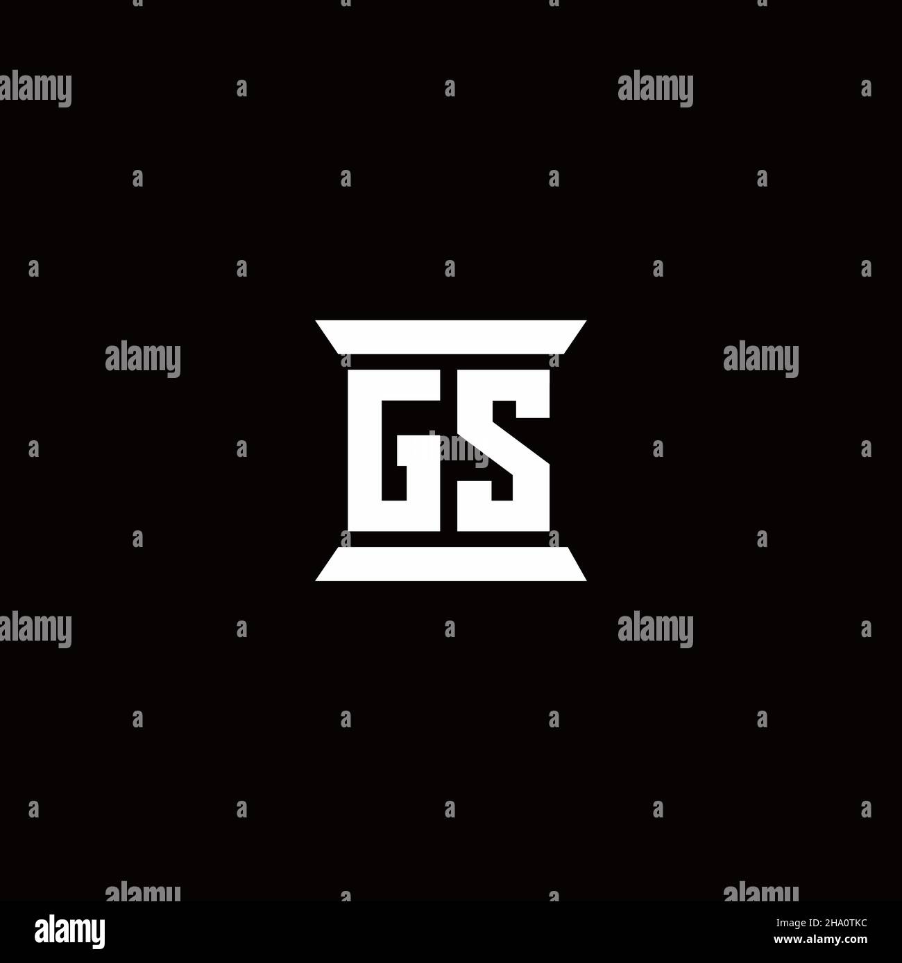 GS logo initial letter monogram with pillar shape design template ...