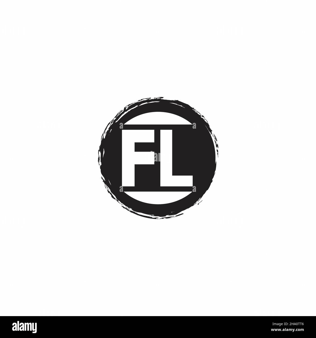 FL Logo Initial Letter Monogram with abstrac circle shape design ...