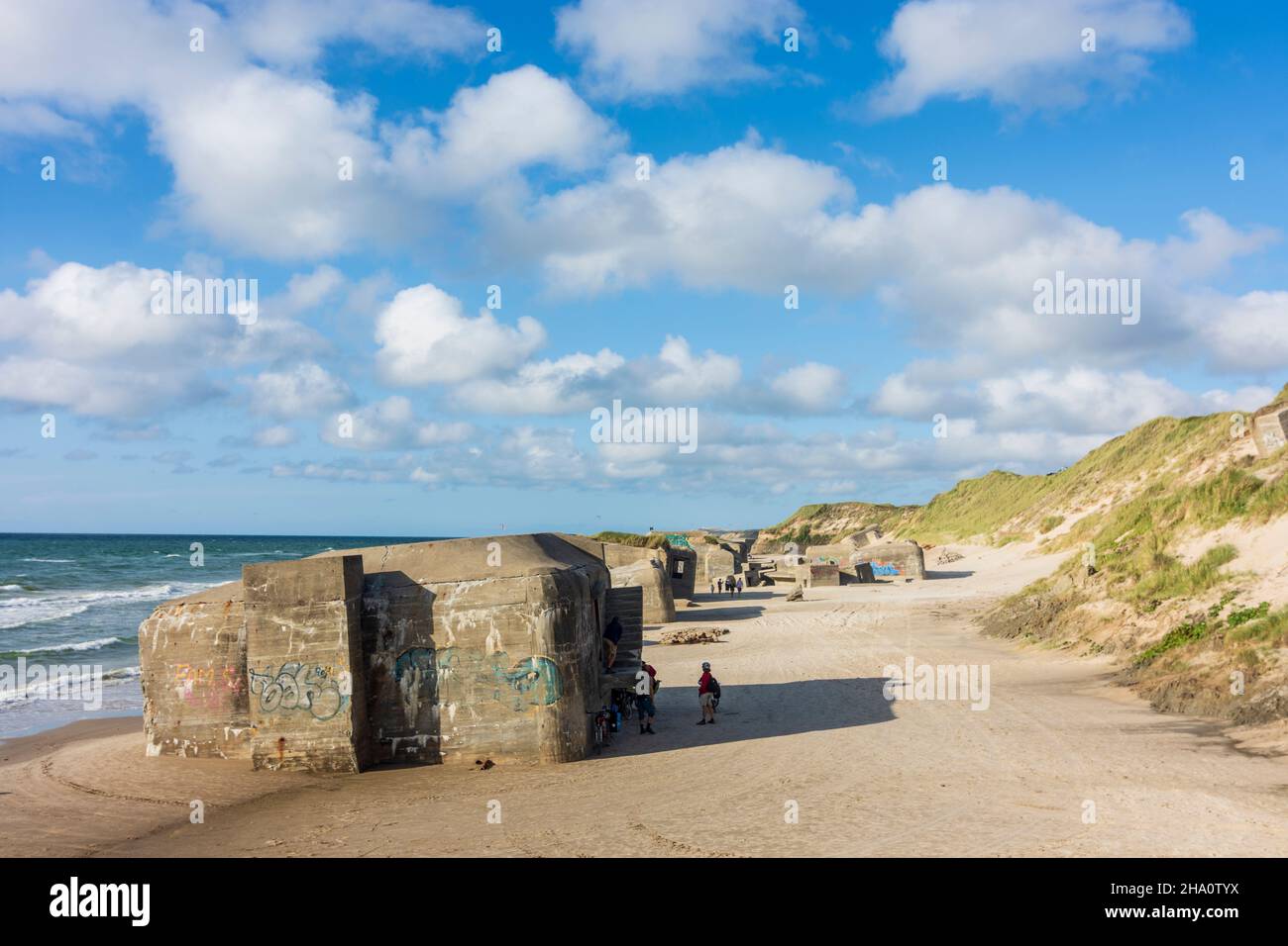 Hjoerring: WWII bunker, built during the German occupancy, beach, sea ...