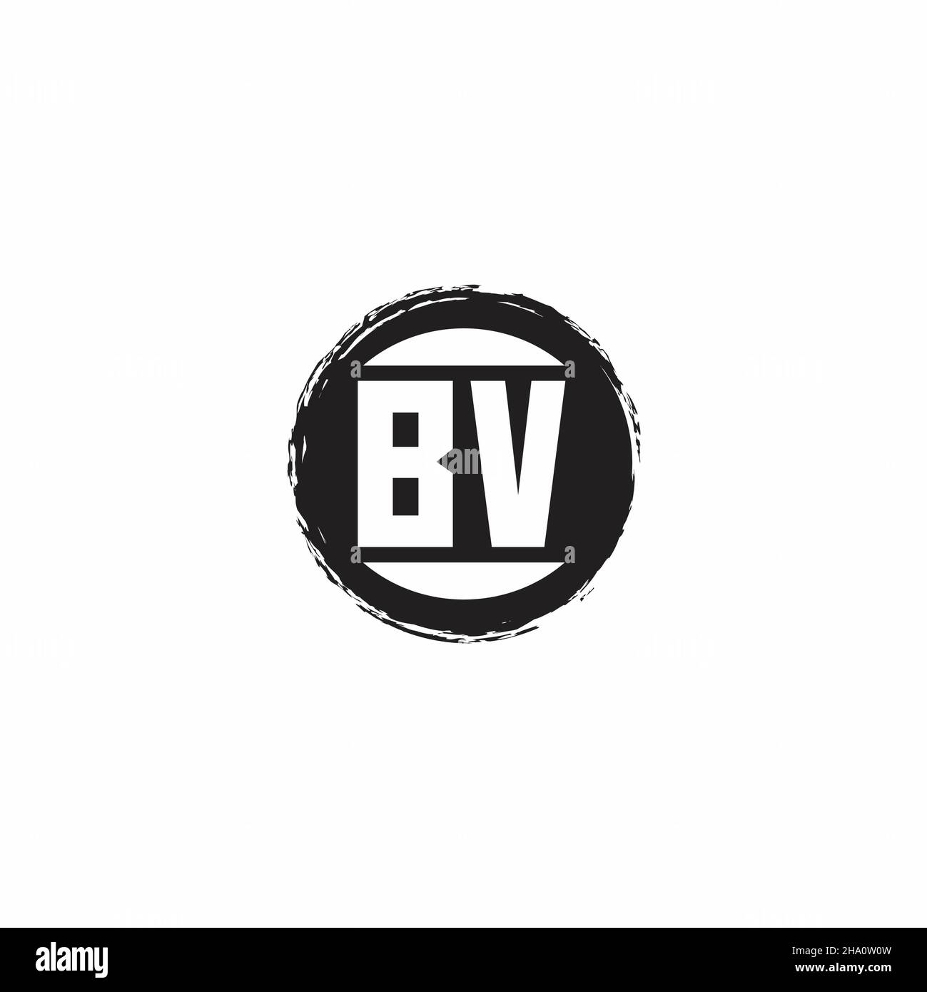 BV Logo Initial Letter Monogram with abstrac circle shape design ...