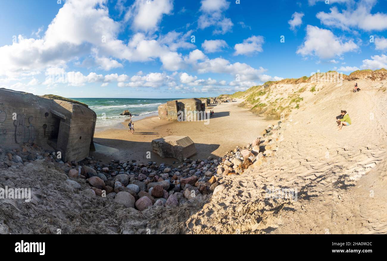 Hjoerring: WWII bunker, built during the German occupancy, beach, sea ...