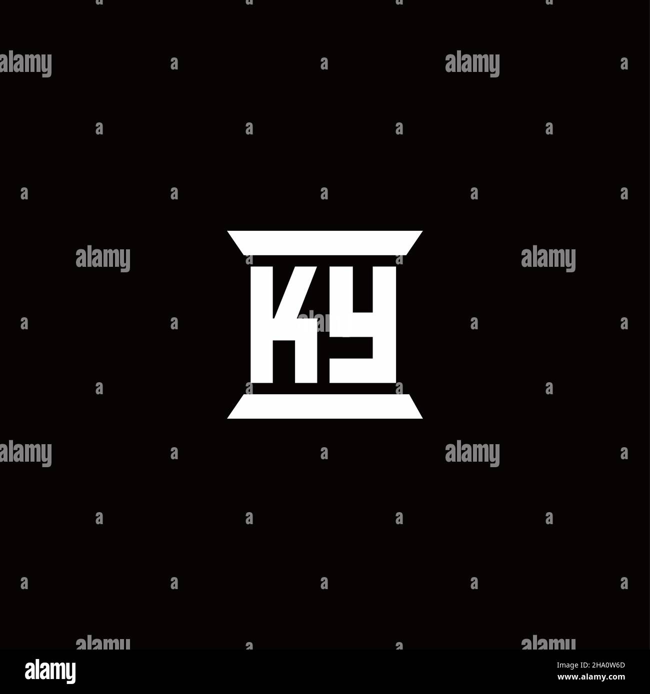 KY Logo Initial Letter Monogram with abstrac circle shape design ...