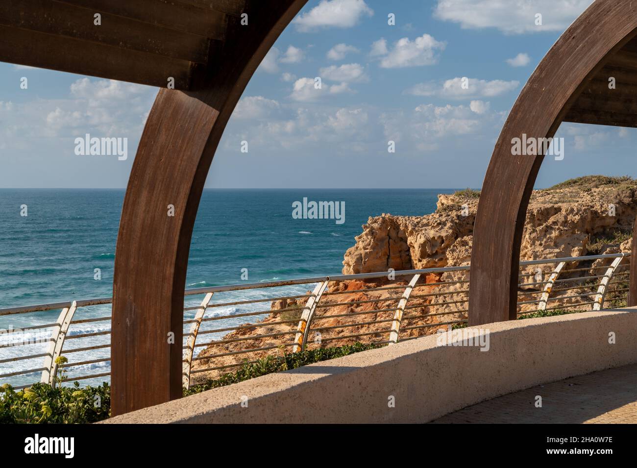 Argaman beach in Netanya in Israel view from the hill Stock Photo - Alamy