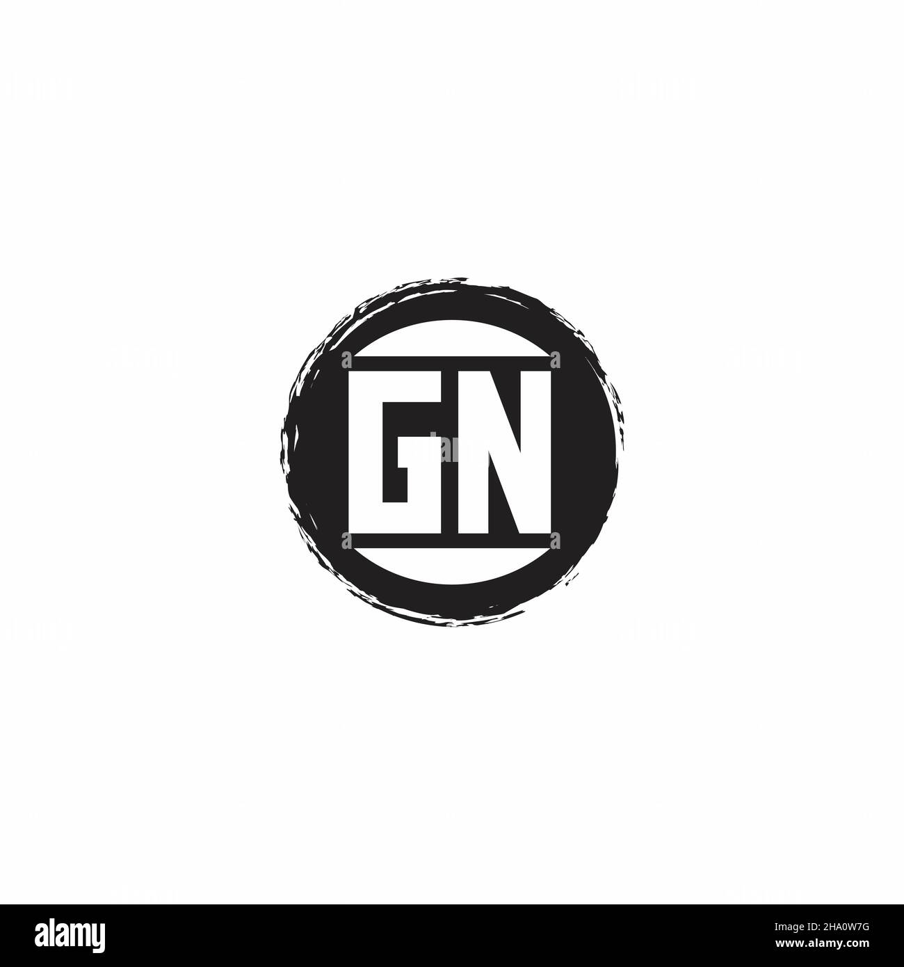 GN Logo Initial Letter Monogram with abstrac circle shape design ...