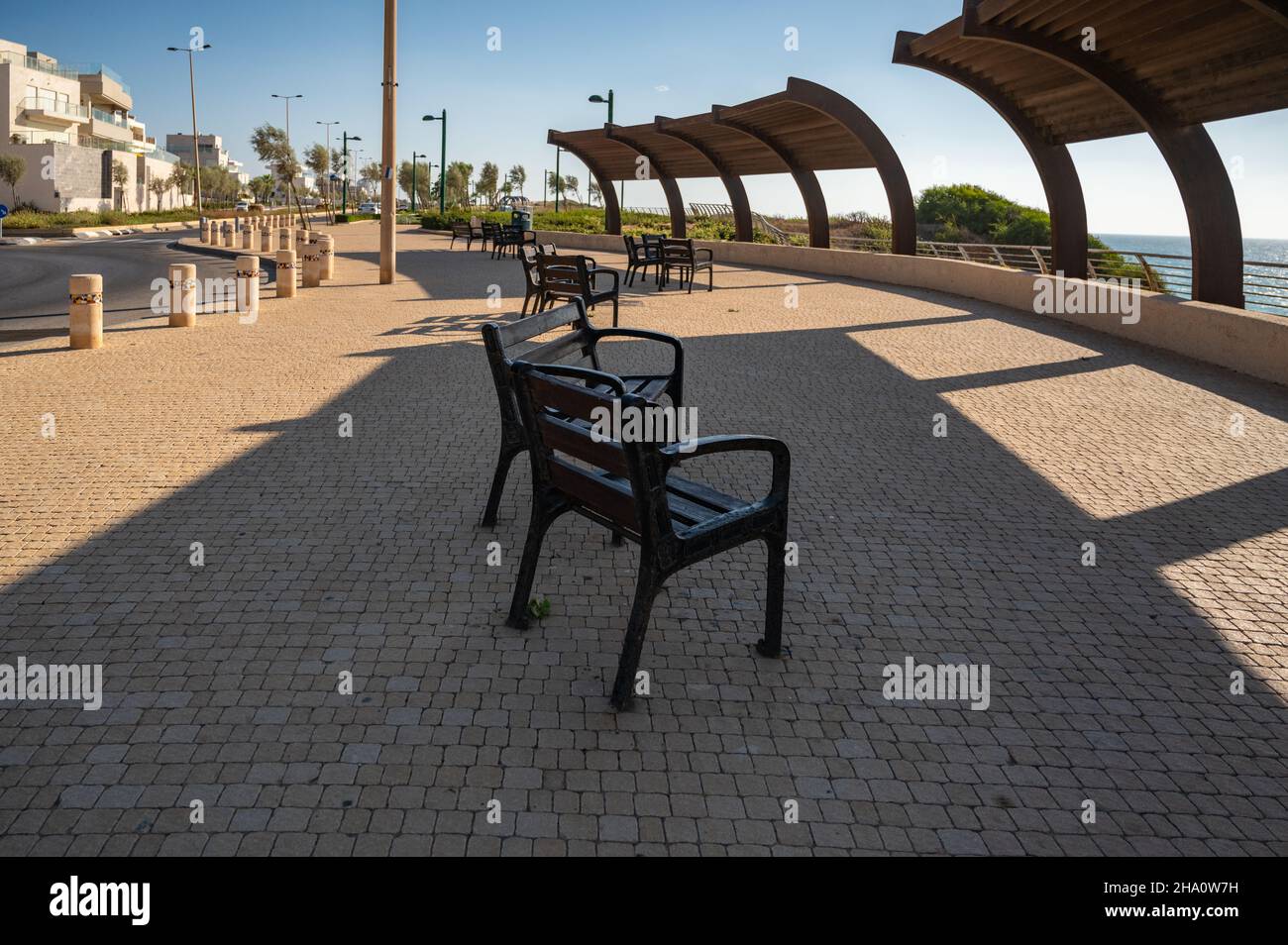 Argaman beach in Netanya in Israel view from the hill Stock Photo - Alamy