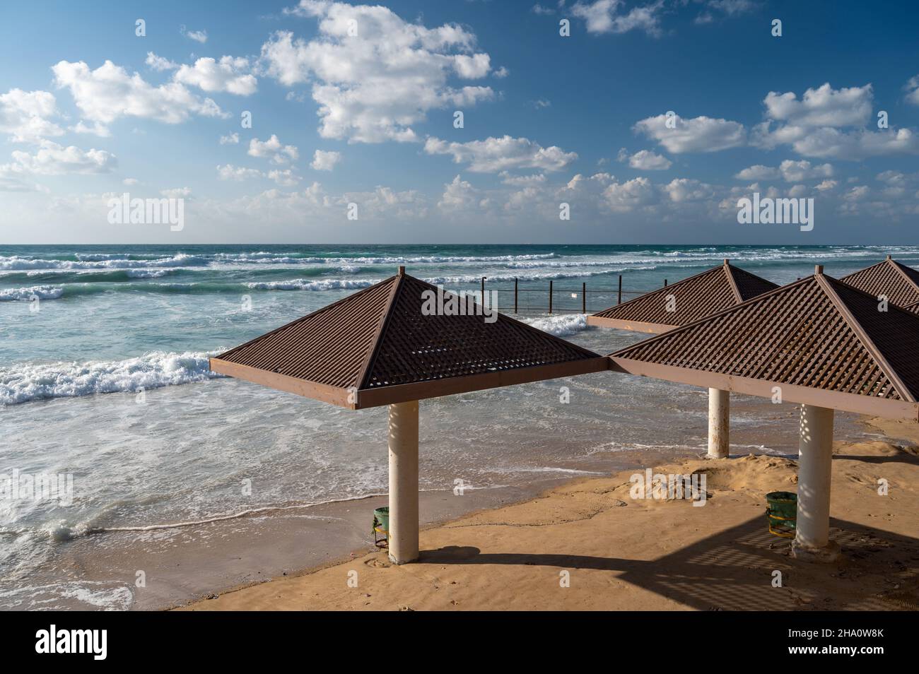 Argaman beach in Netanya in Israel view from the hill Stock Photo - Alamy