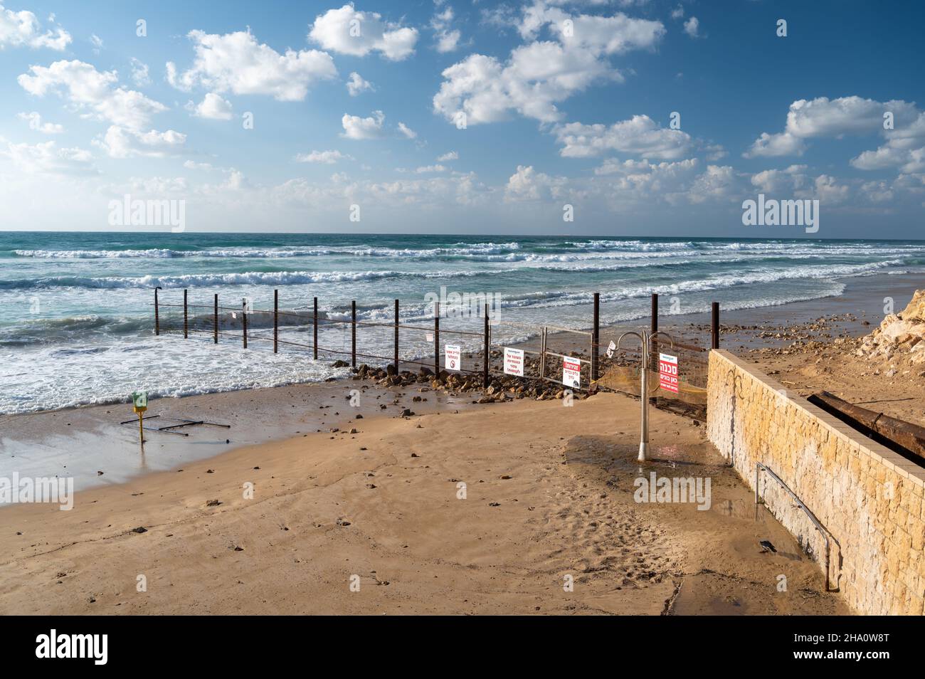 Argaman beach in Netanya in Israel view from the hill Stock Photo - Alamy