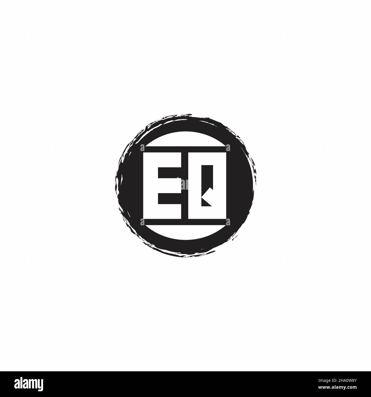 EQ Logo Initial Letter Monogram with abstrac circle shape design ...
